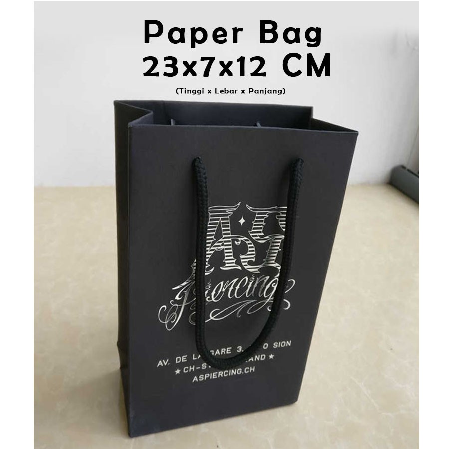 Jual Paper Bag Hitam Polos 23x7x12 Paperbag Kado Souvenir Packaging Olshop Gift Bags Papper ...