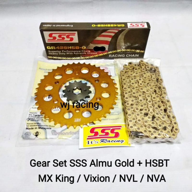 Jual Gear Set SSS Vixion Aluminium Gold HSBT | Shopee Indonesia