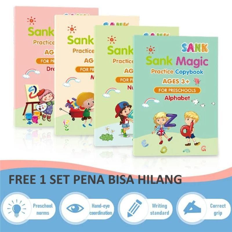 Jual 4 set Magic Practice Book / Buku Panduan Belajar TK / Buku Belajar ...