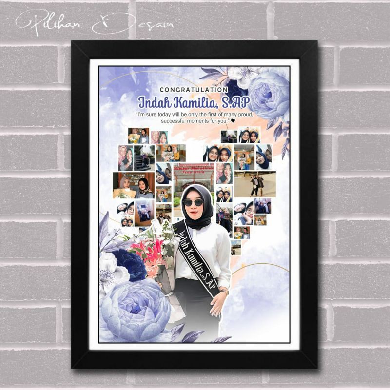 Jual FRAME KACA + CETAK + DESIGN mozaik foto bentuk love hadiah kado ...