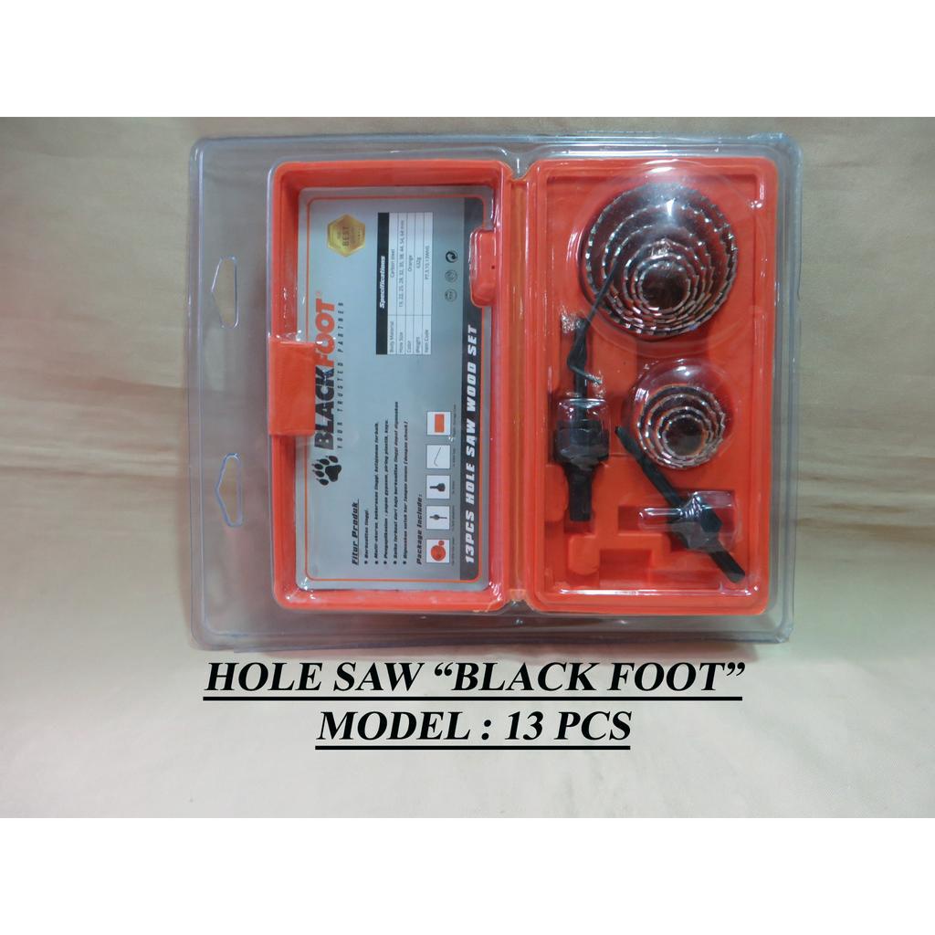 Jual Blackfoot Wood Hole Saw set 13pcs Holesaw Mata Bor Kayu Set ...