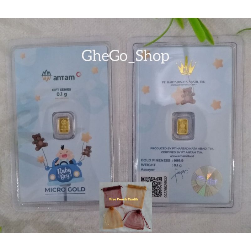 Jual Logam Mulia Emas Antam Hartadinata 0,1 gr 0,25 gram Baby Boy ...