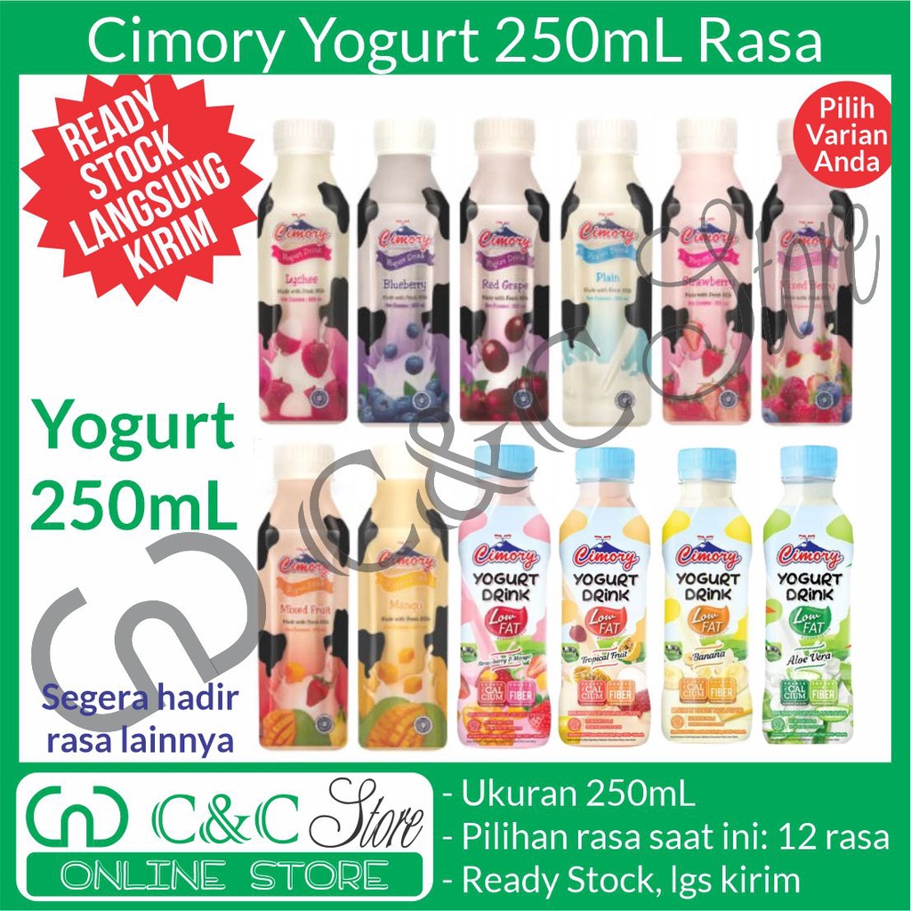 Jual cimory yogurt drink 250ml 250 ml all varian rasa botol low fat ...