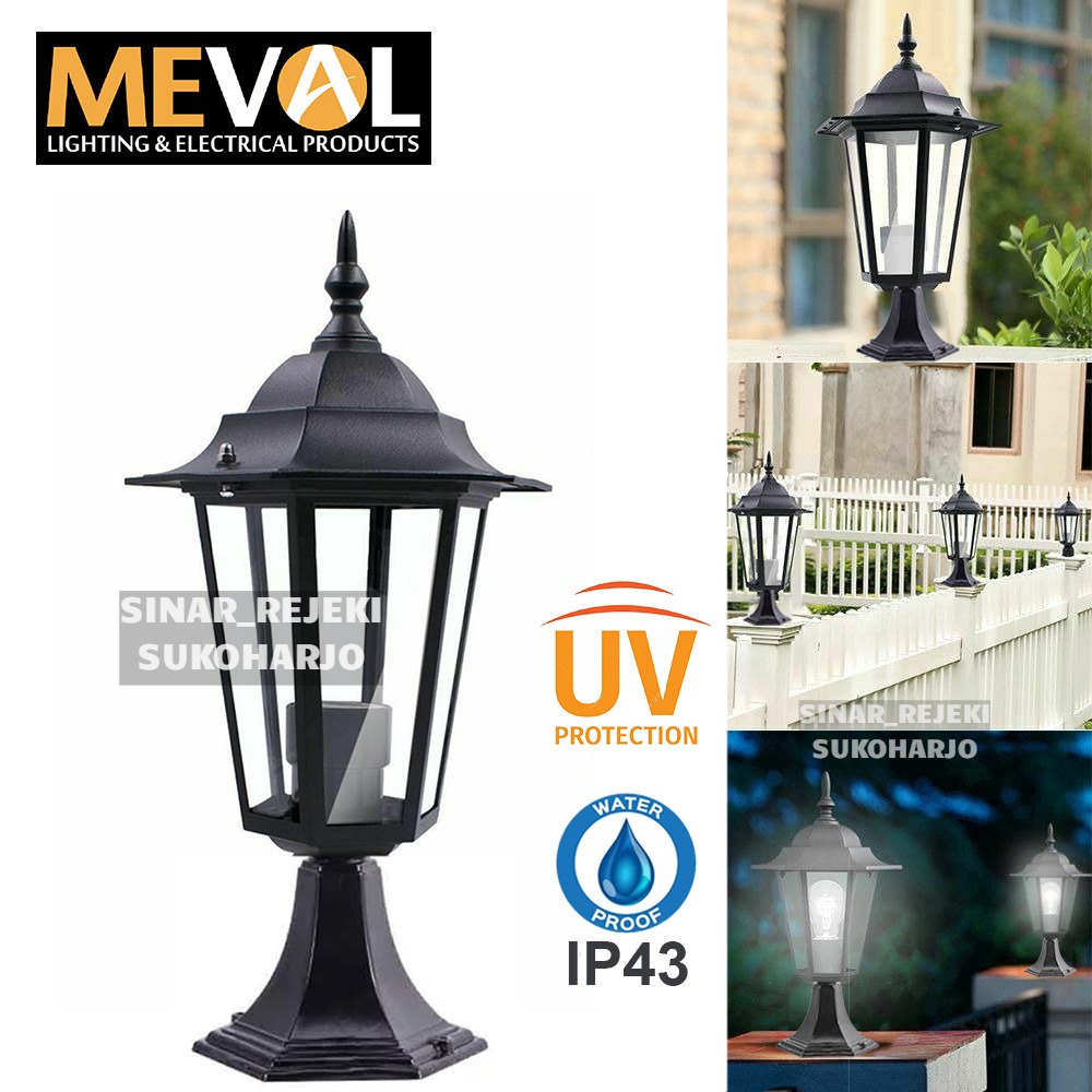 Jual MEVAL Lampu Taman Garden Lantern Fixture Post Series | Shopee ...