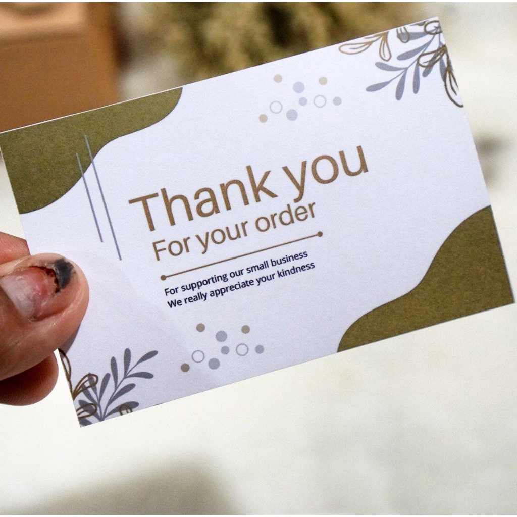 Jual Thankyou card custom design 6x9 CM / kartu ucapan thank you card ...