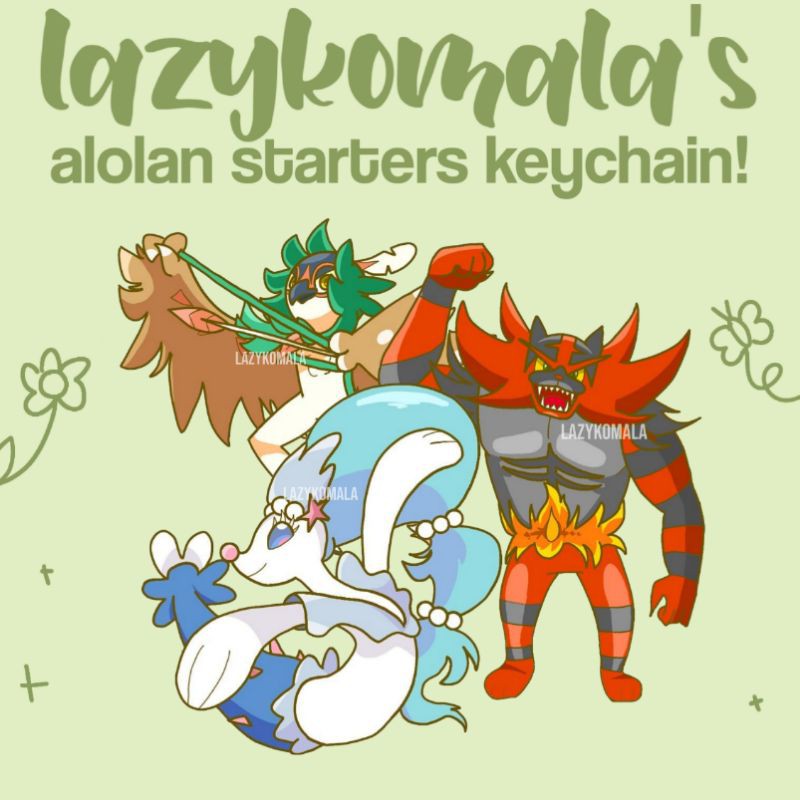 Jual Alolan Starters Final Evolution Keychain (Pokemon Sun and Moon ...