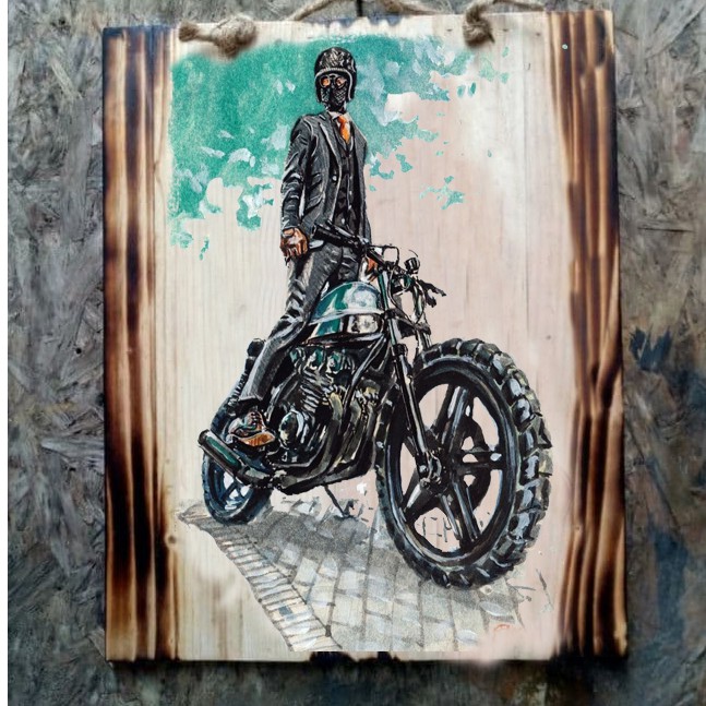 Jual HIASAN LUKISAN KAYU MOTOR CUSTOM PAJANGAN VINTAGE DEKORASI KAFE ...