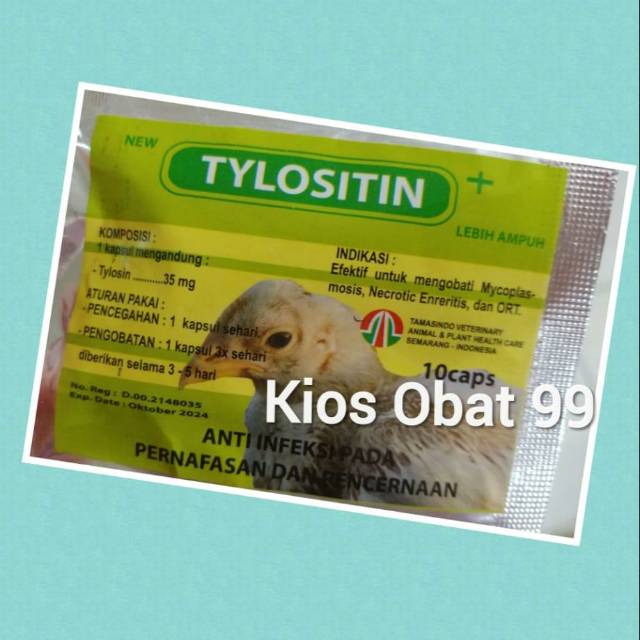 Jual Tylositin 10 caps obat anti infeksi pernafasan dan pencernaan pada ...