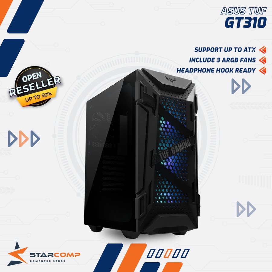 Jual ASUS TUF GAMING GT301 CASE Mid Tower Tempered Glass Gaming Case GT ...