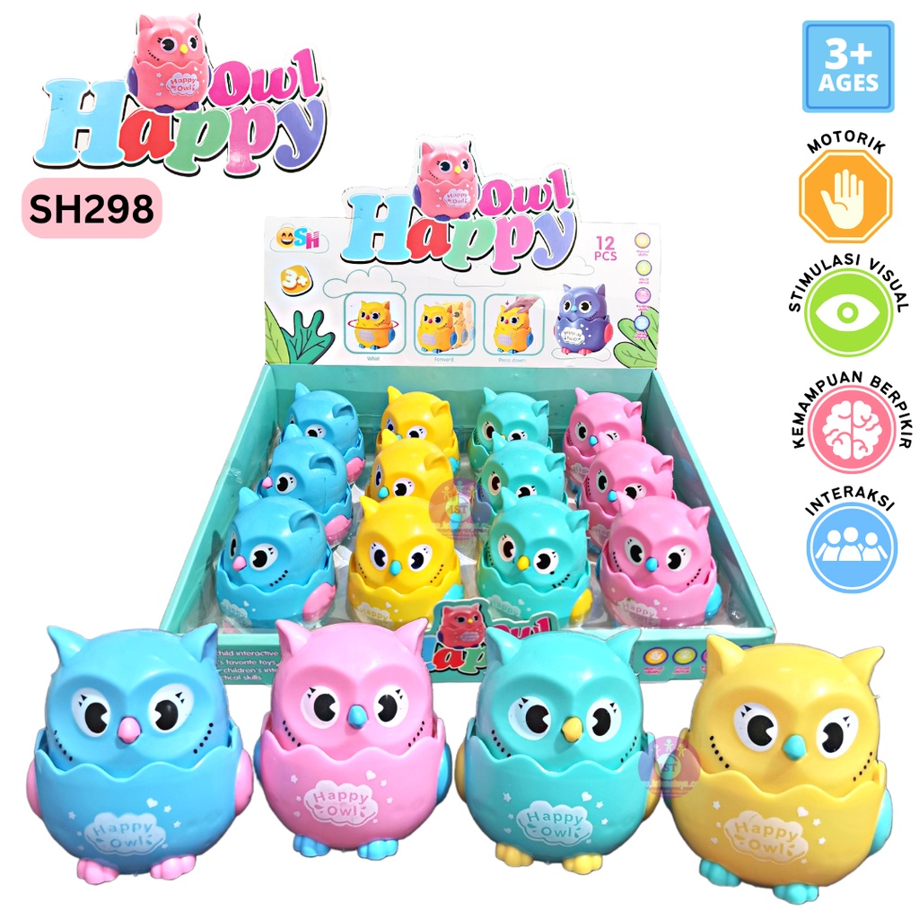 Jual MWN Mainan Lucu Happy Owl Burung Hantu Press and Go SH298 | Shopee ...