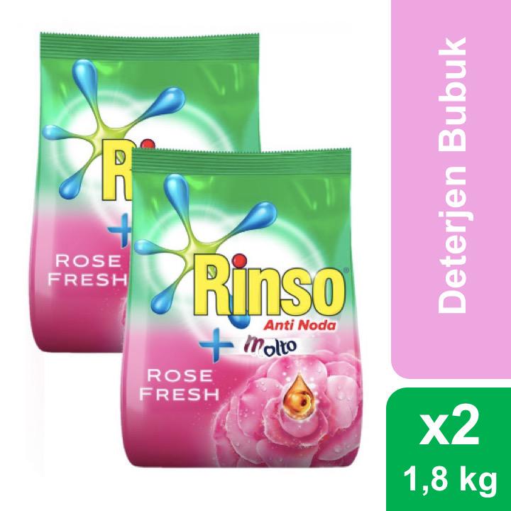 Jual Rinso Molto Deterjen Bubuk Rose Fresh 2 x 1.8 Kg | Shopee Indonesia