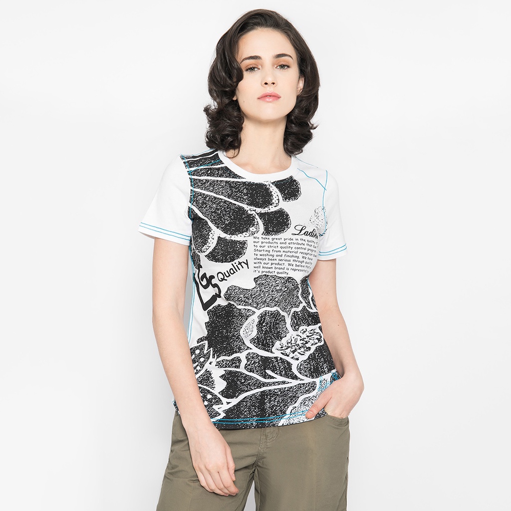 Jual LGS - Kaos Casual Wanita - Lengan Pendek - Gambar Sablon - Putih ...