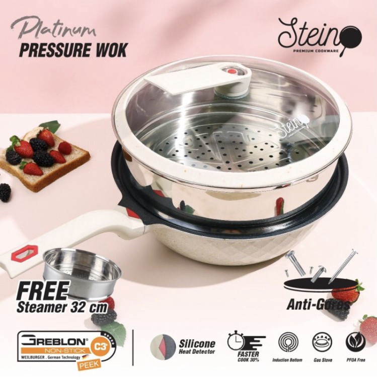 Jual STEIN Cookware Platinum Pressure Wok 32 cm | Shopee Indonesia