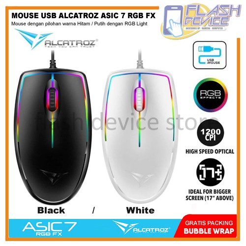 Jual Mouse Gaming USB Alcatroz Asic 7 RGB FX Light Effect High ...