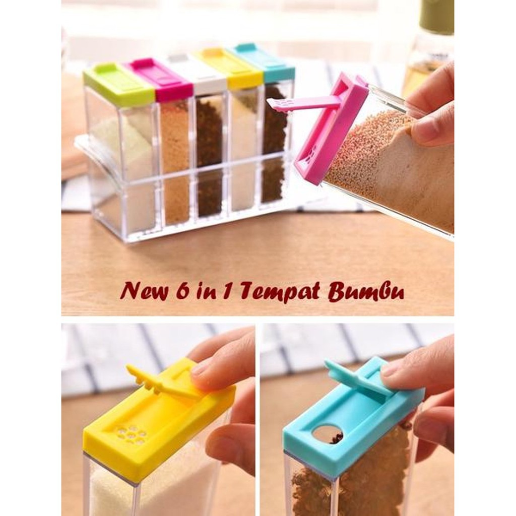 Jual [ 6 in 1 ] TEMPAT RAK BUMBU - SEASONING SET | Shopee Indonesia