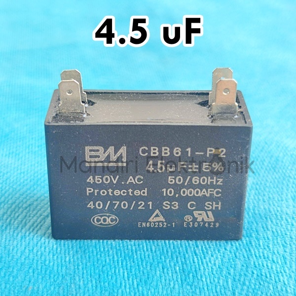 Jual Kapasitor Fan AC 1 1,5 2 2,5 3 3,5 4 4,5 5 Mikro Kaki 4 - Kapasitor 4 Kaki Merk BM ...