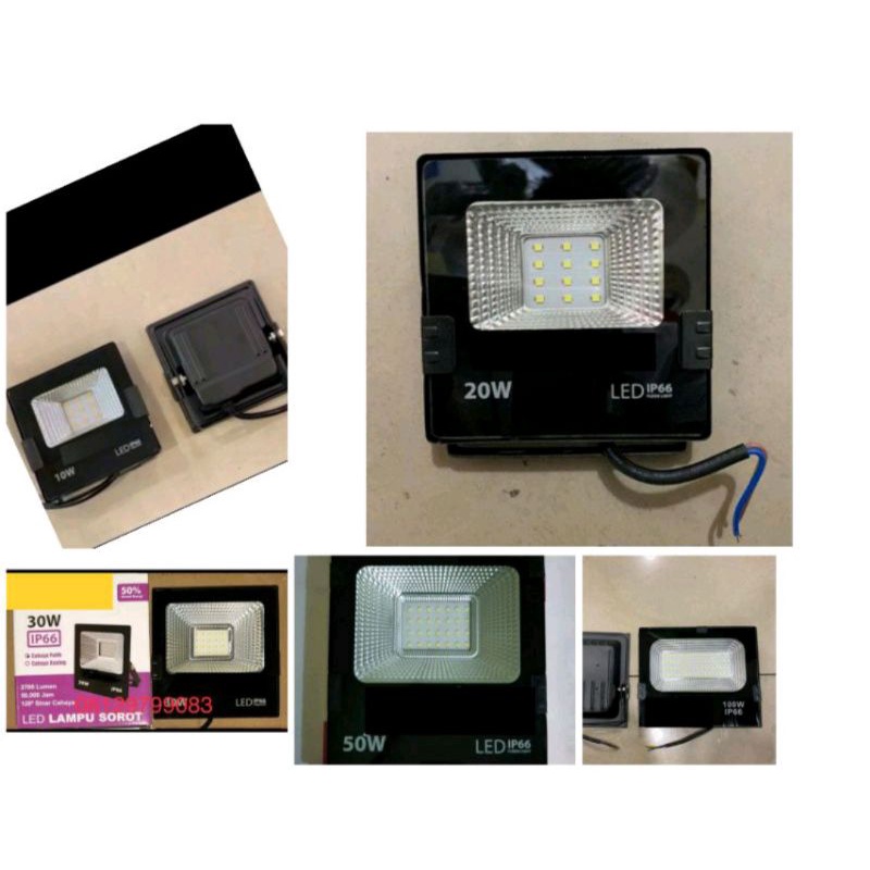 Jual lampu jalan tembak sorot led 10w 20w 30w 50w 100w 100 watt reklame floodlight garden lamp ...