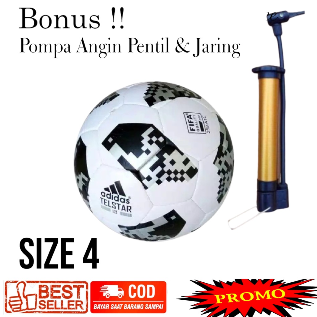 Jual Bola Sepak Bola Kaki Size 4 Murah Bonus Pompa Pentil dan Jaring ...