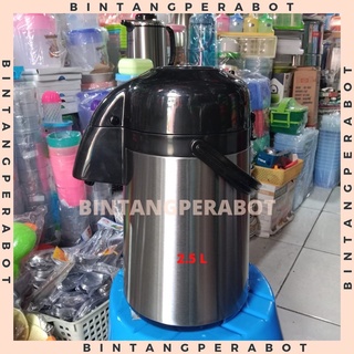 Jual FORMIA Termos Air Panas Stainless 1.6-2.5 Liter / Termos Pompa Pencet Stainless / Termos ...