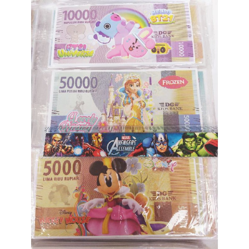 Jual Mainan Uang Uangan Besar 14x7cm Karakter Lucu Money Toys Edukatif ...
