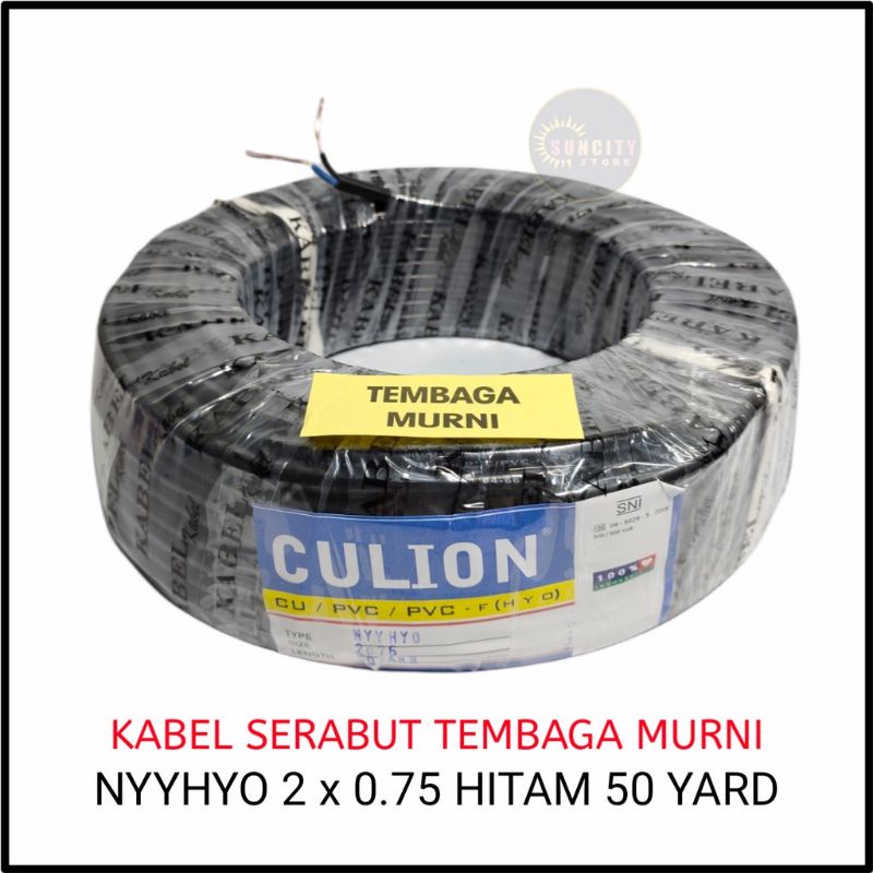 Jual kabel listrik SERABUT 2x0,75 CULLION culion satelit NYYHYO tembaga asli murni SNI | Shopee ...