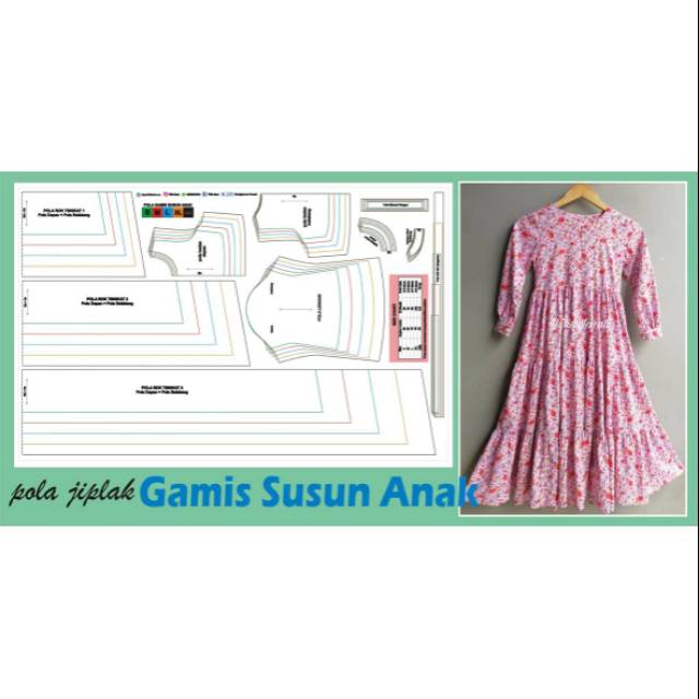 Jual pola jiplak gamis susun anak | Shopee Indonesia