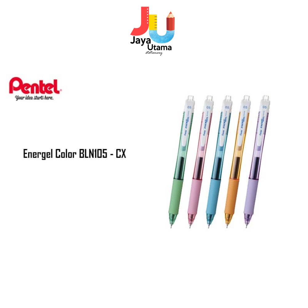 Jual Pentel Energel Pen 0.5 Mm BLN105 Blue Ink Color Barrel Pulpen ...