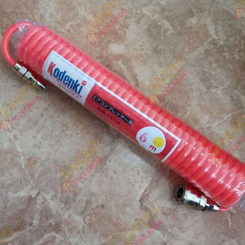 Jual selang kompresor 6m Kodenki selang angin selang recoil plus quick ...
