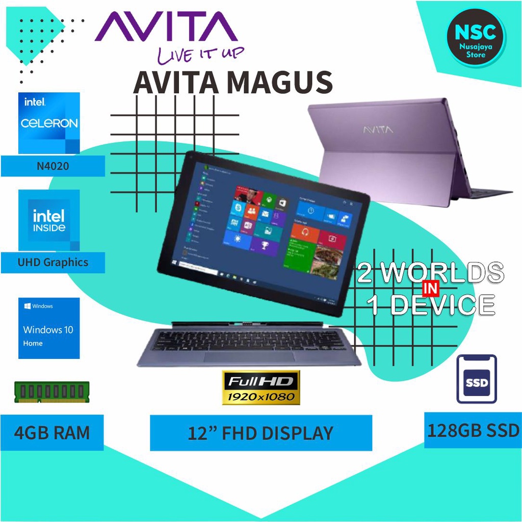 Jual AVITA Magus 2-in-1 N4020 4GB 128GB 11,6" FHD IPS W10 | Shopee ...