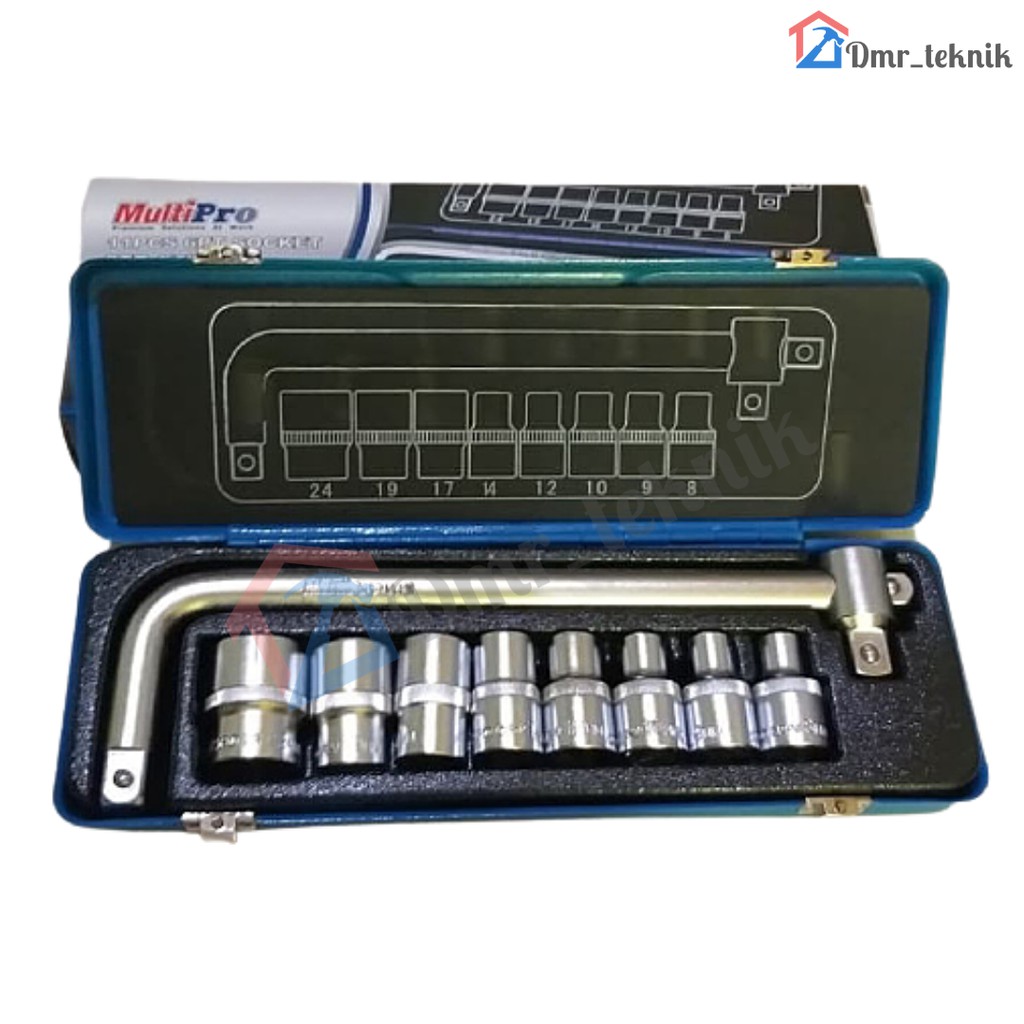 Jual MULTIPRO Kunci Sok 11Pcs - Kunci Sok 1/2 Inch 8 - 24 mm 12 PT | Shopee Indonesia
