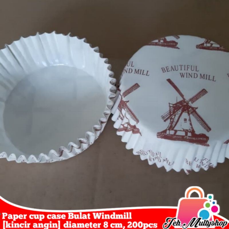 Jual Paper cup case Bulat 7cm/8 cm/9 cm kap Roti (windmill) | 1 Roll ...