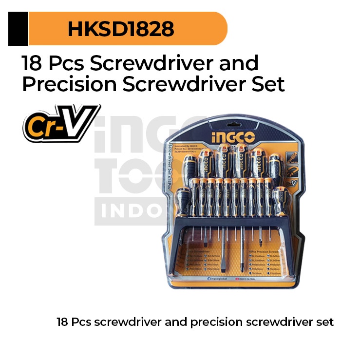Jual 18-Pcs Screwdriver & Precision Driver Set INGCO HKSD1828 Obeng Presisi Reparasi Jam ...