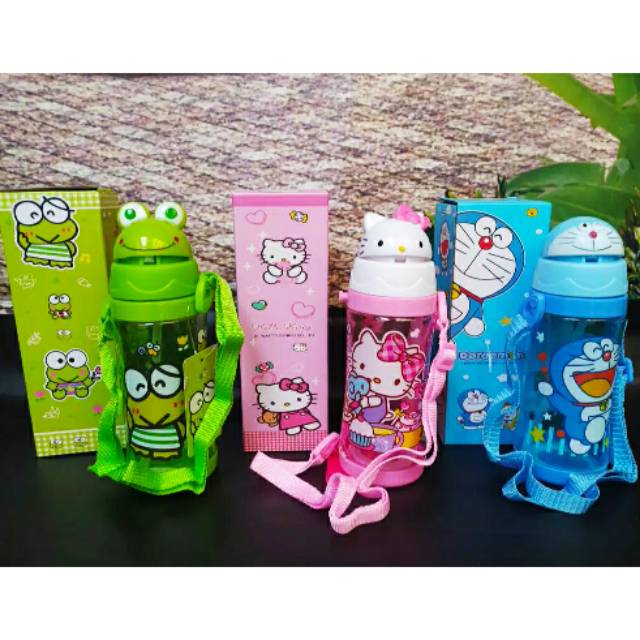 Jual Botol Air Minum Anak Karakter HELLO KITTY , DORAEMON , KAROPI ...