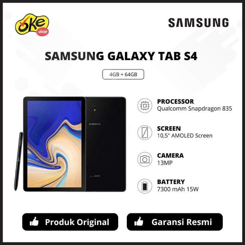 Jual Samsung Galaxy Tab S4 [ 4GB/64GB ] Garansi Resmi Baru original asli | Shopee Indonesia