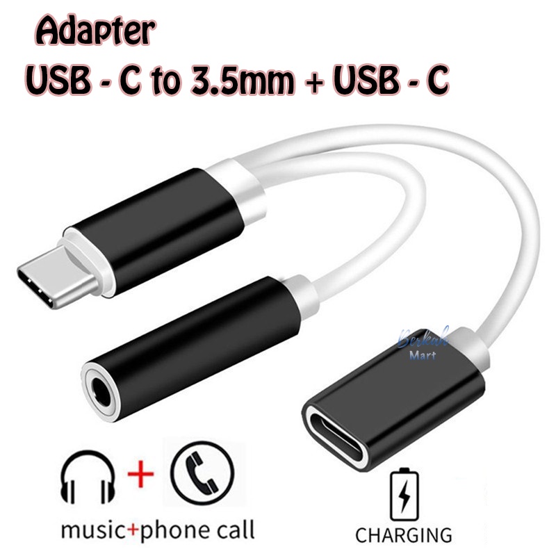 Jual Mini USB Type C Audio Adapter Type-C to 3.5mm Earphone 2 in 1 ...