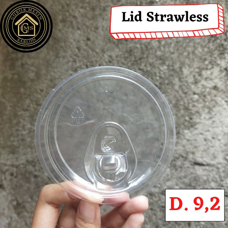 Jual Lid Strawless PP Tutup Gelas Plastik D : 9,3cm (isi 50pcs ...