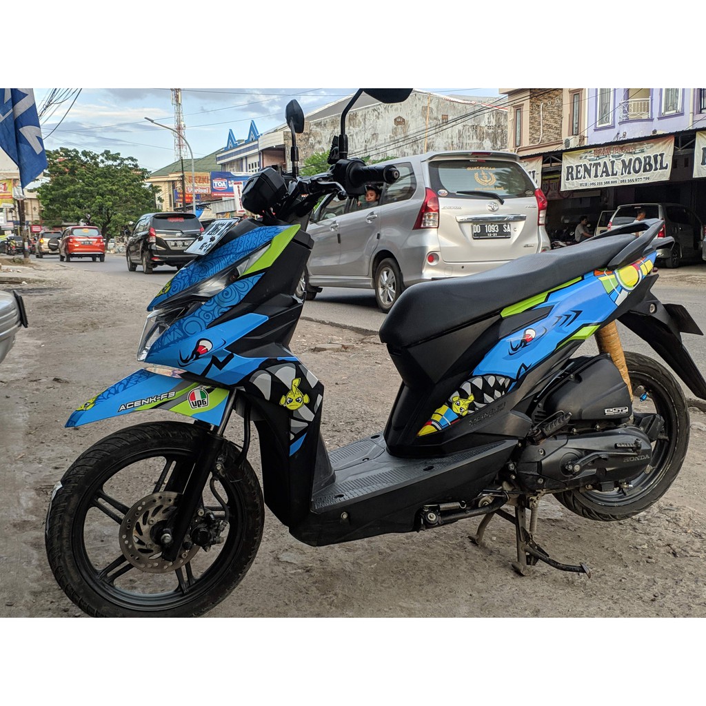 Jual Stiker Beat Street Decal Full Body Premium Blue Shark DNKZ ...