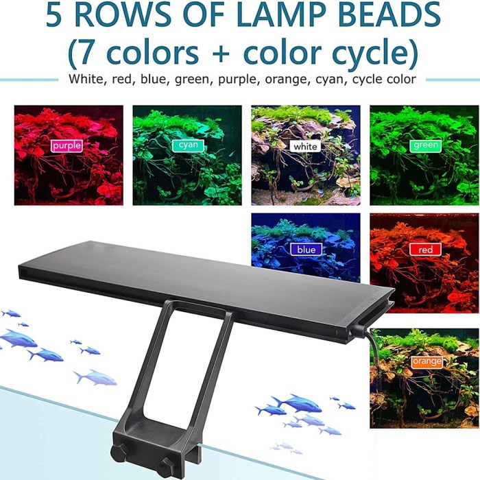 Jual Lampu Led Aquarium Aquascape Dimmable Sunrise Sunset Timer Mode 14 ...