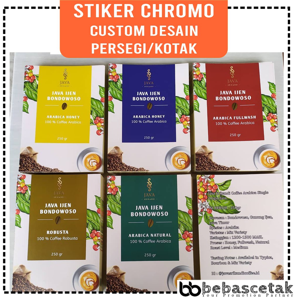 Jual CETAK STIKER KEMASAN PERSEGI PRINT STICKER LABEL KOTAK PRODUK ...