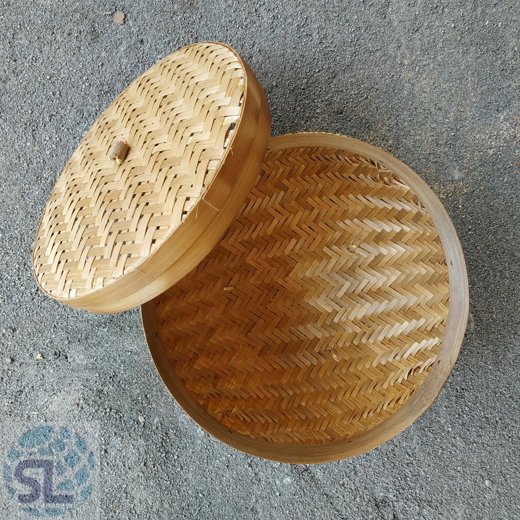 Jual Bakul / Wakul Tempat Nasi Anyaman Bambu + Tutup 19cm | Shopee ...