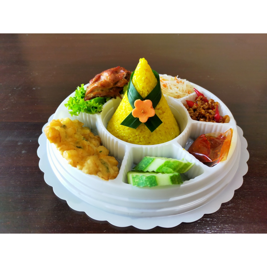 Jual Tumpeng mini paket standar Tumini kemasan mika bulat araea bandung ...