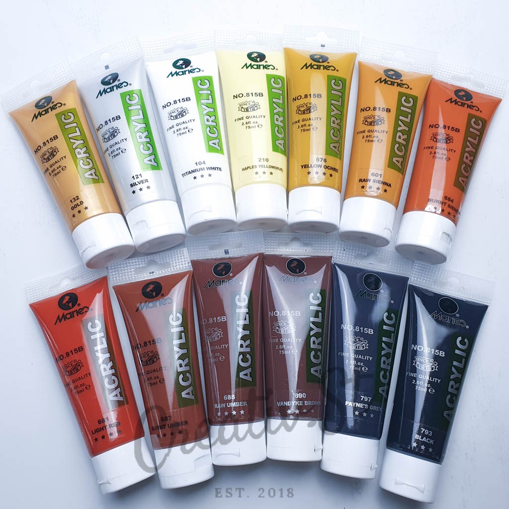 Jual MARIES Cat Acrylic 75 Ml Paint Acrylic Colour Part 1 Cat Akrilik ...