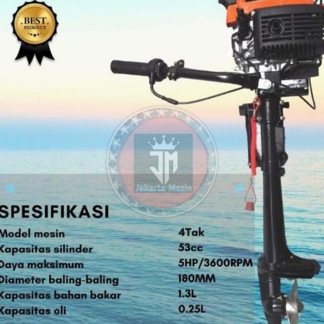 Jual Mesin Perahu Tempel High Speed Outboard 5Hp 4Tak Nikosilen | Shopee Indonesia