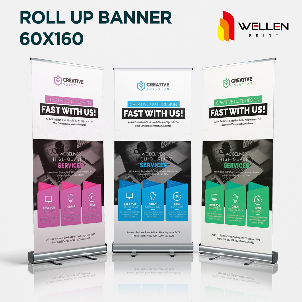 Jual WELLEN PRINT - Cetak Roll Up Banner 60 x 160 cm / Print Ukuran 85 x 200 cm cm Stainless ...