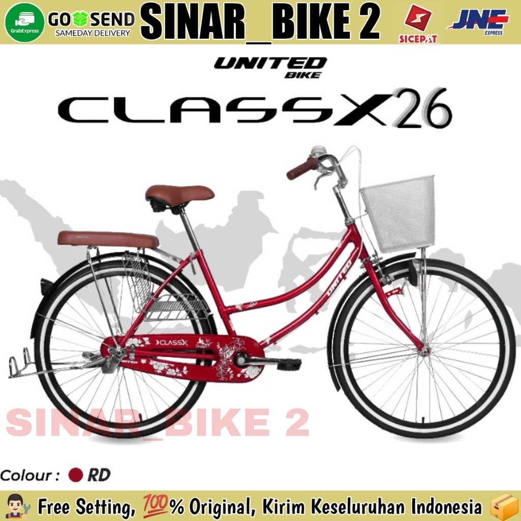 Jual Sepeda Keranjang Dewasa UNITED CLASS X 26 Inch City Bike Mini CTB ...