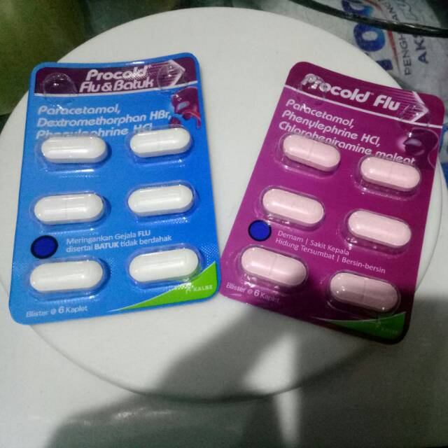 Jual Obat Procold Flu Biru Ungu Flu dan Batuk isi 4 tablet | Shopee ...