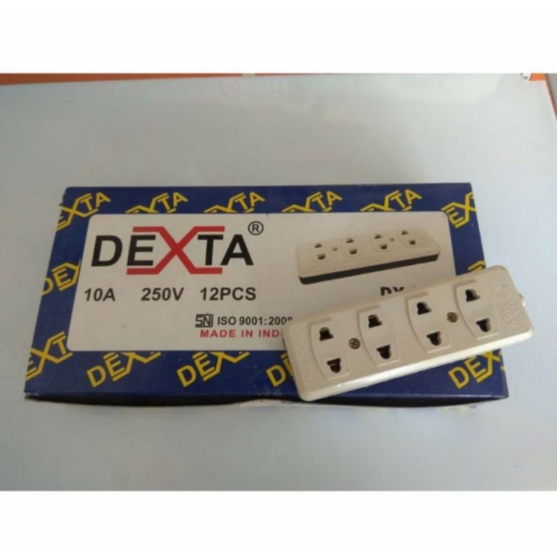 Jual DEXTA Terminal Stop Kontak Listrik Gepeng 4 Lubang Tipis Murah DX ...