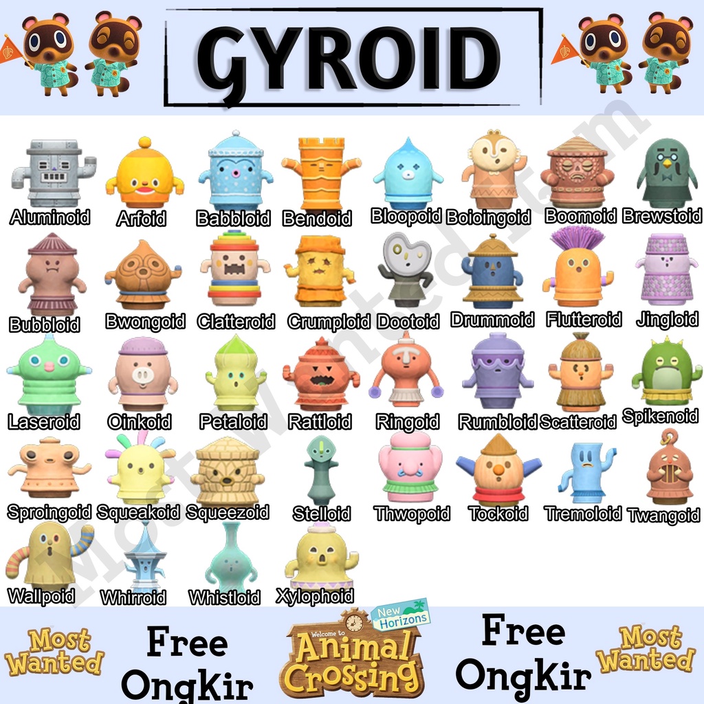Jual Gyroids Gyroid Animal Crossing New Horizon ACNH NMT Bells Material ...