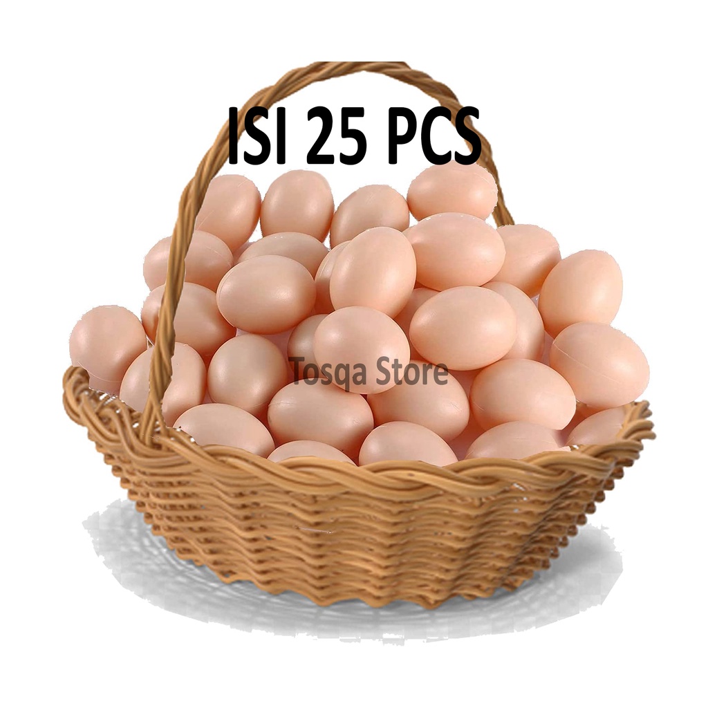 Jual Telur Mainan Plastik Isi 25 pcs PREMIUM SNI - Telor Ayam Mainan ...