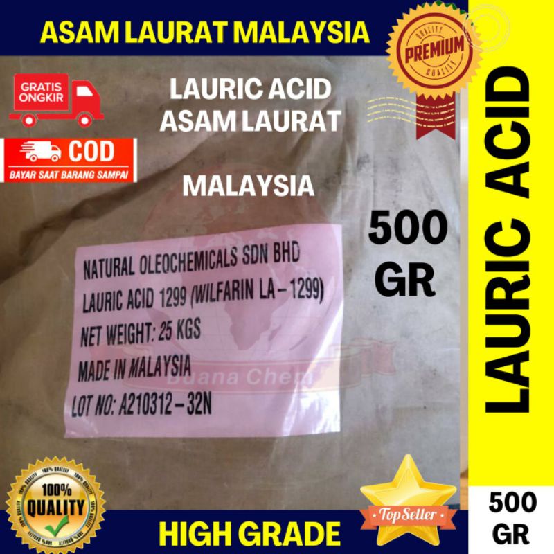 Jual Lauric acid 500 gr Ex Malaysia/ Asam Laurat | Shopee Indonesia